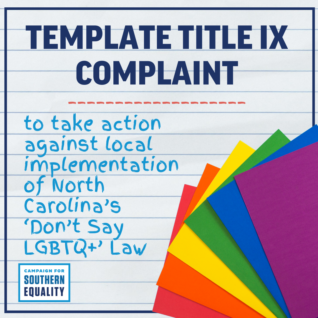 Resource Hub: S.B. 49, North Carolina's 'Don't Say LGBTQ' Law ...